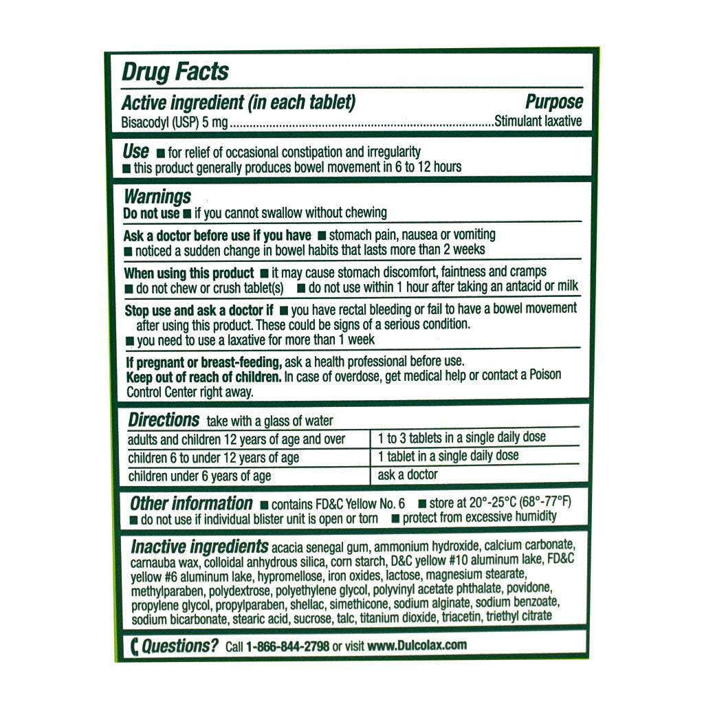 Wholesale Dulcolax Simulant Laxative Tablets - Box of 10 - Weiner's LTD