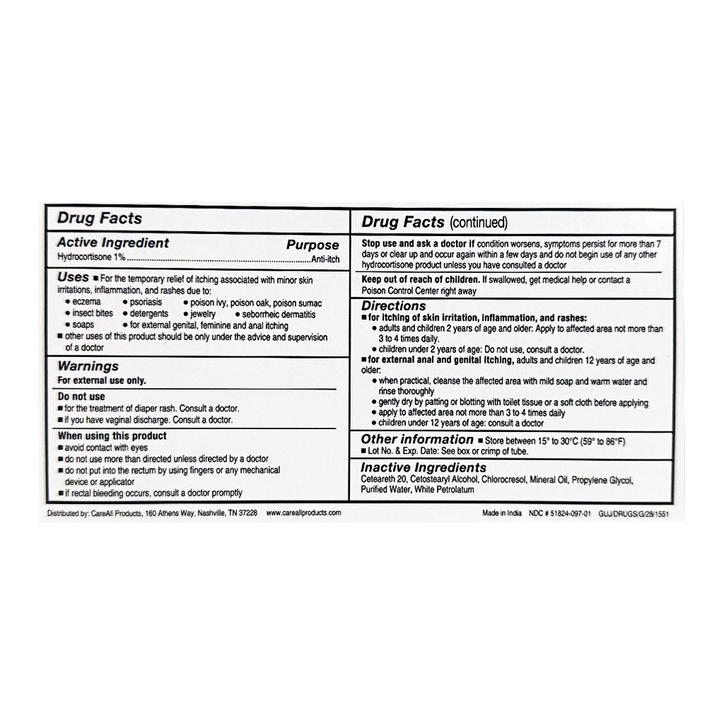 Wholesale CareALL Hydrocortisone Cream, 1%- 1 oz – Weiner's LTD