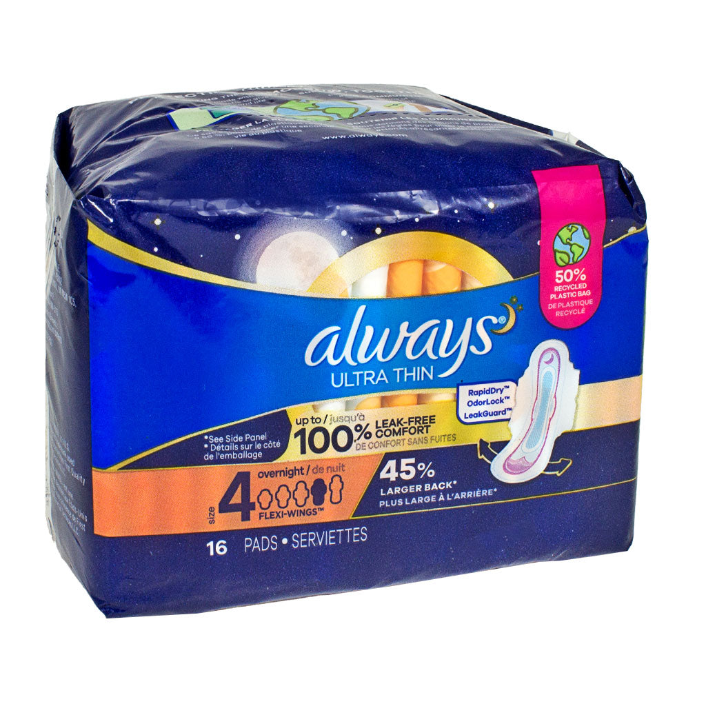 Wholesale Always Ultra Thin Maxi Pads With Wings Size 4- 16 ct - Weiner ...
