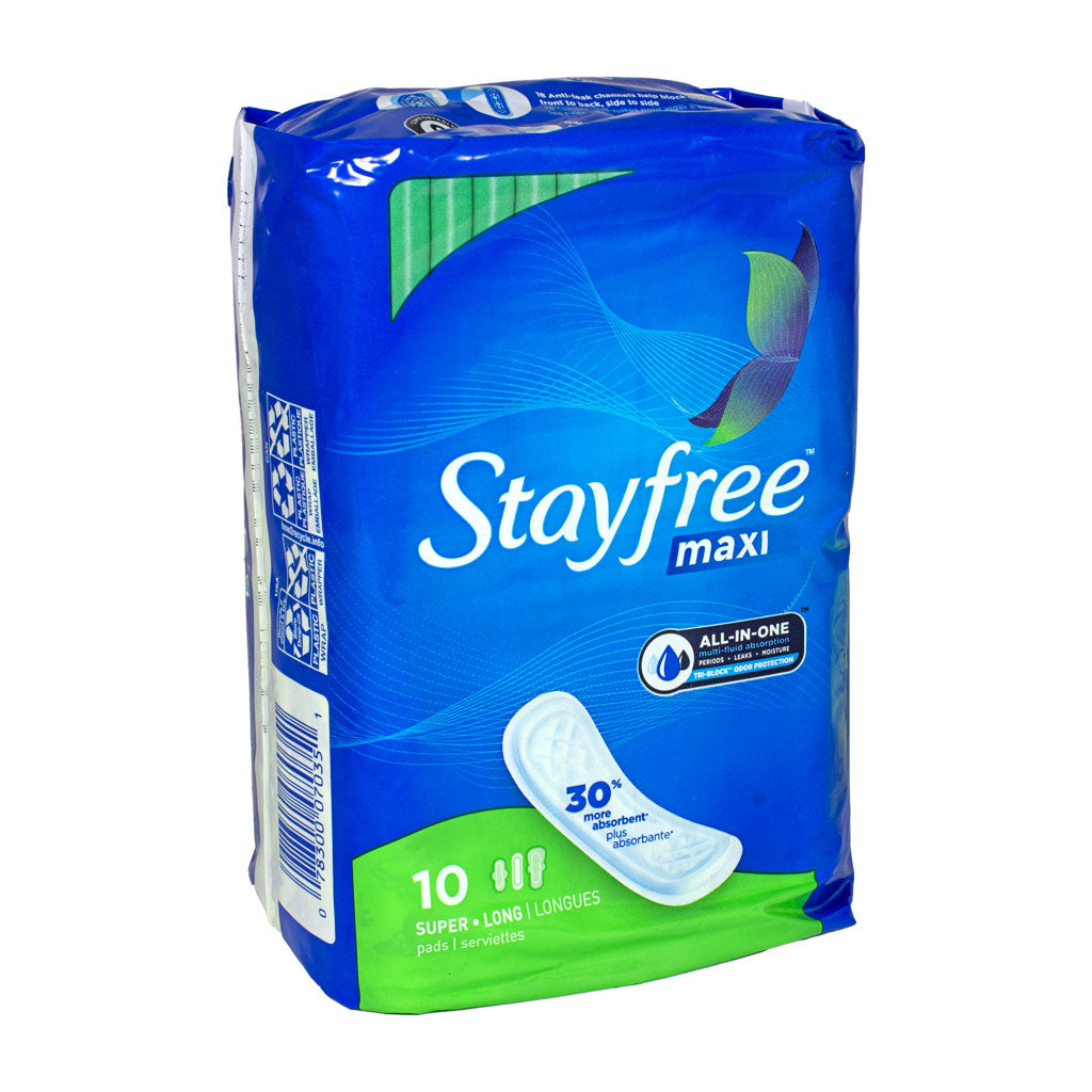 Wholesale-Stayfree Super Maxi Pads - Pack of 10 - Weiner's LTD