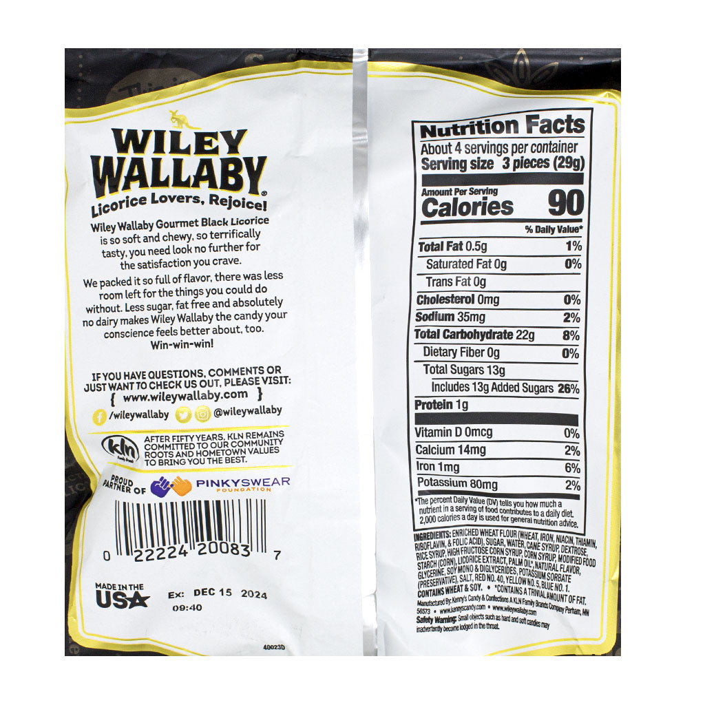 Wholesale Wiley Wallaby Classic Black Licorice - 4 oz. – Weiner's LTD