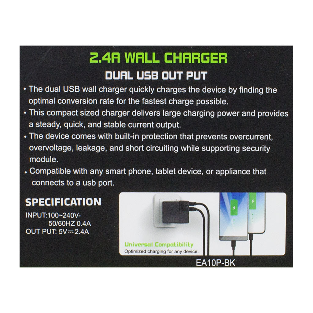 Wholesale Esoulk Dual USB Wall Charger - 12 W- 2.4 A - Weiner's LTD