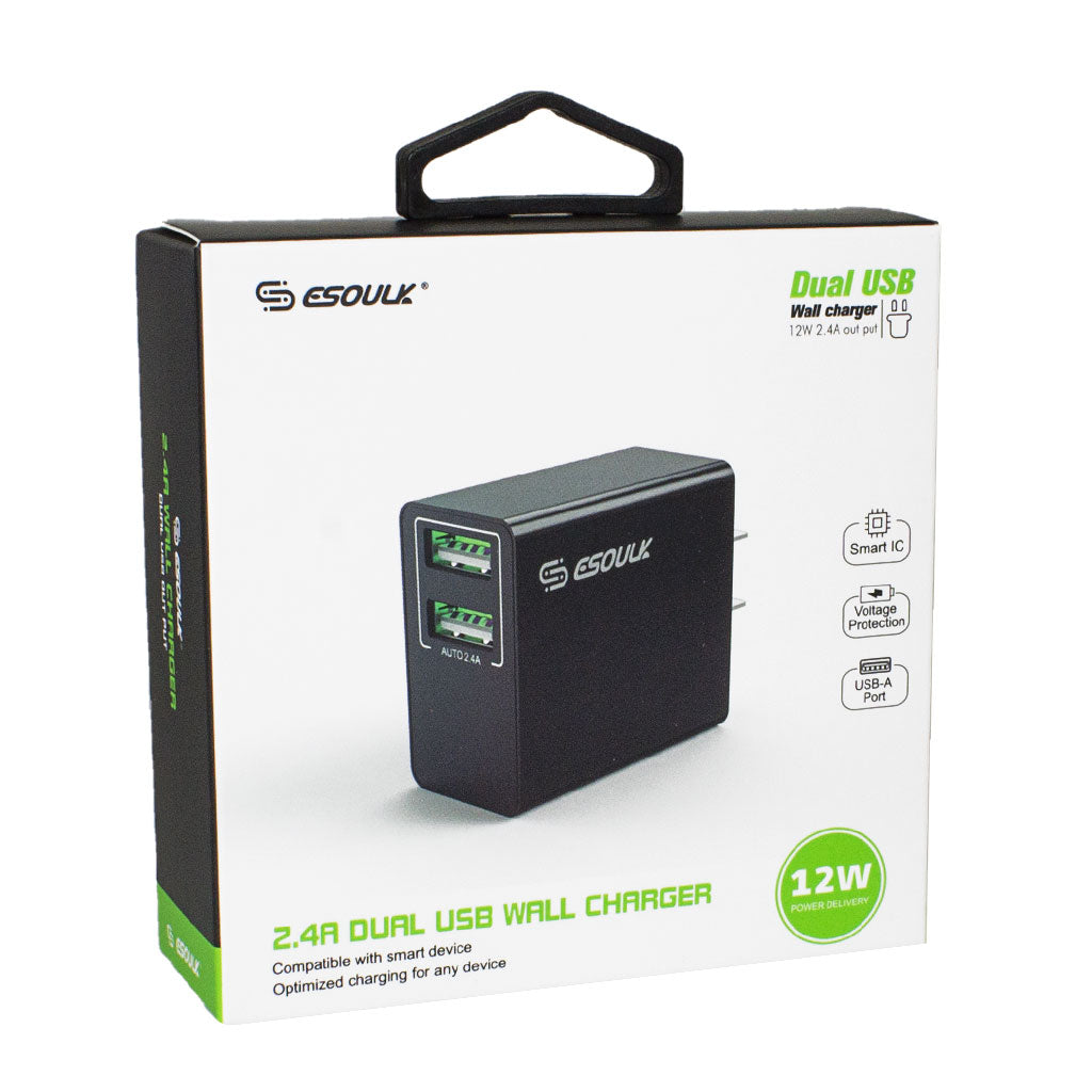 Wholesale Esoulk Dual USB Wall Charger - 12 W- 2.4 A - Weiner's LTD