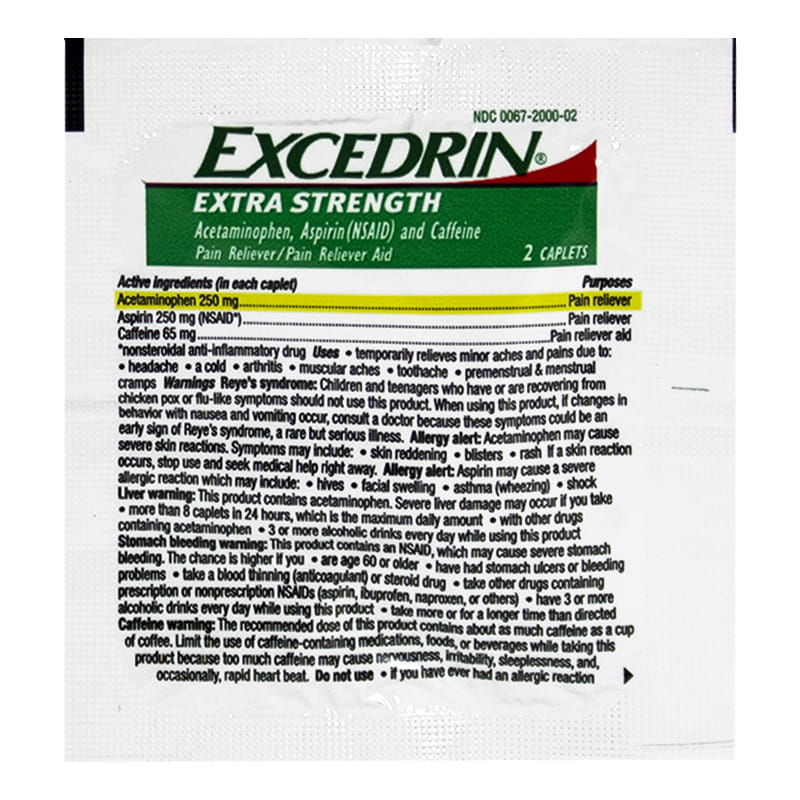 Wholesale Travel Size Excedrin Extra Strength - Pack of 2 - Weiner's LTD