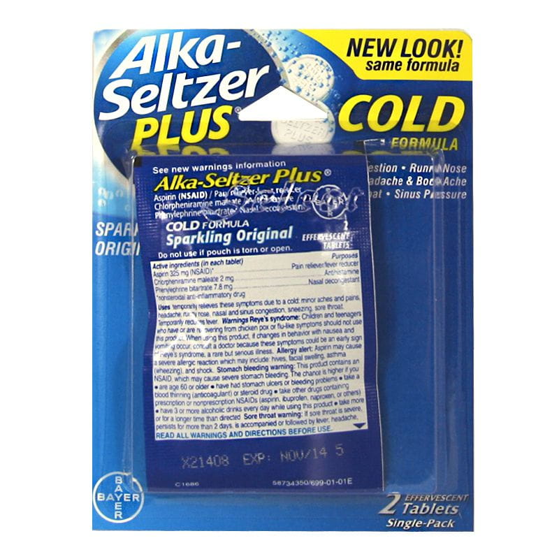 Wholesale Travel Size Alka-Seltzer Plus Cold - Card of 2 - Weiner's LTD
