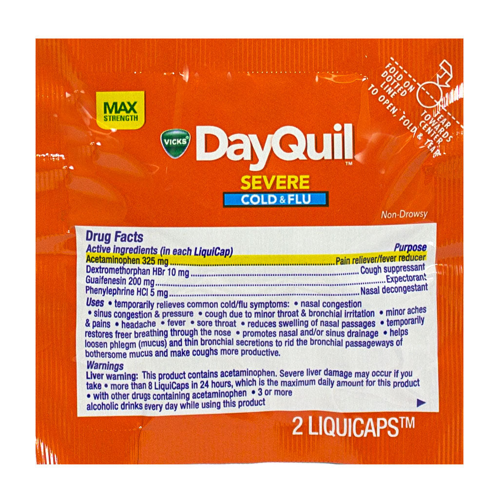 Travel Size Dayquil Severe Cold & Flu Liquicaps - Pack of 2 – Weiner's LTD