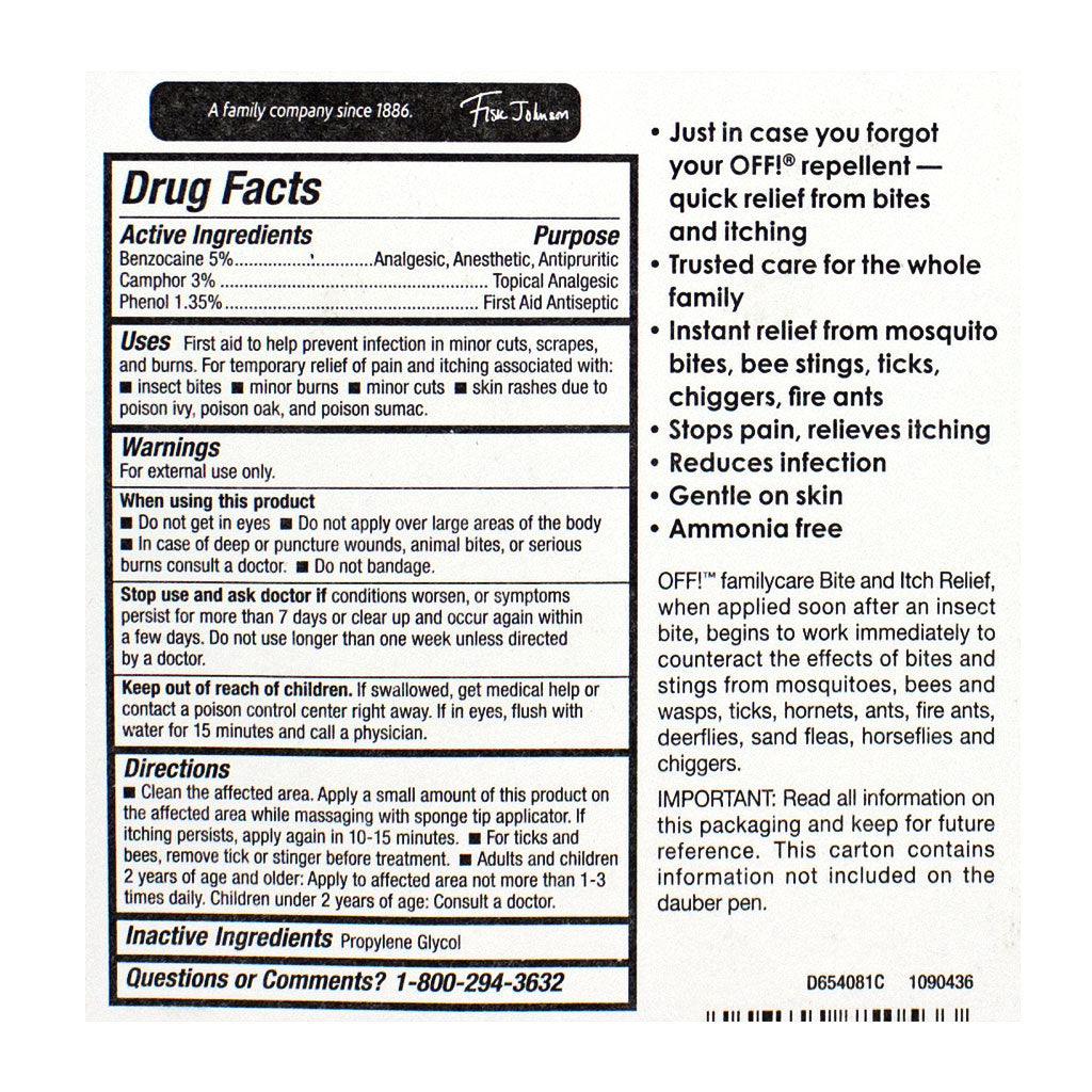 Travel Size OFF Family Care First Aid Antiseptic Itch Relief Stick - 0. ...