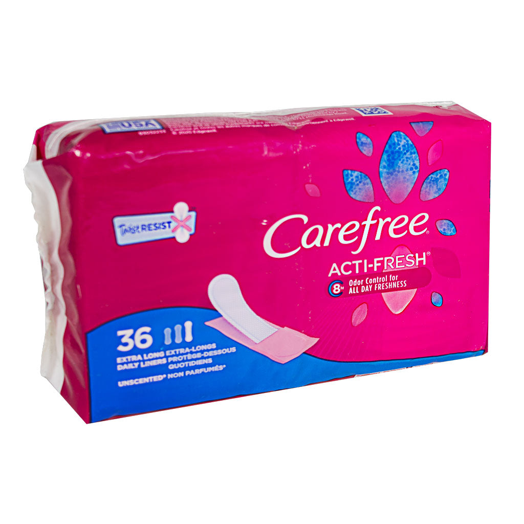 Wholesale Carefree Acti-Fresh Pantiliners extra Long - Pack of 36 ...