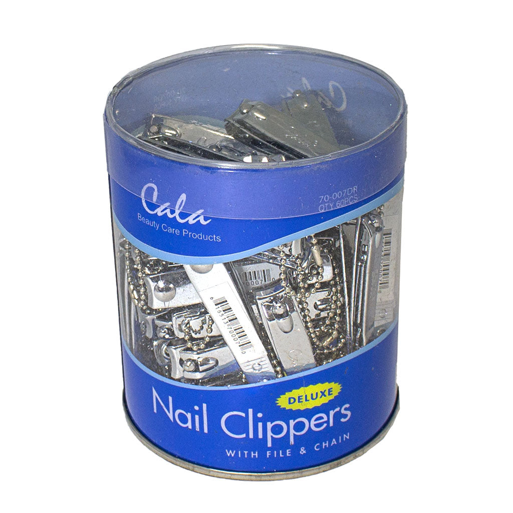 Wholesale Fingernail Clippers with Chain in Display Bucket - Weiner's LTD